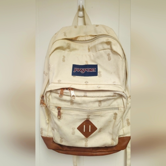 Jansport | Bags | Jansport Pineapple Print Cream And Brown ...